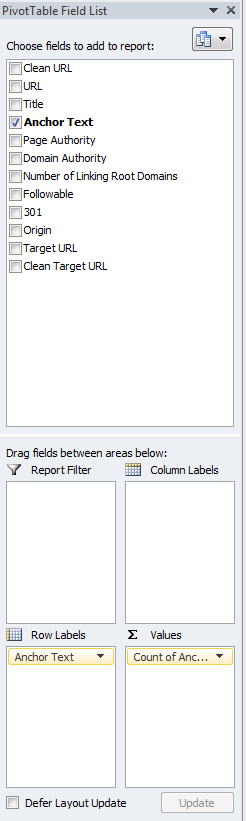 Competitor Backlink Analysis in Excel