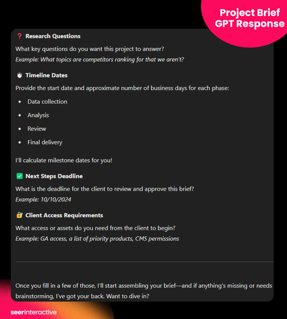 Project Brief GPT: Advancing AI-Driven Workflows at Seer