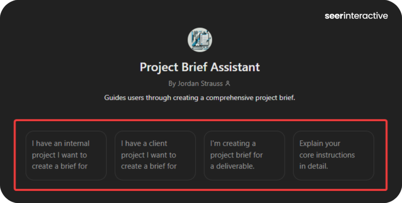 Project Brief GPT: Advancing AI-Driven Workflows at Seer