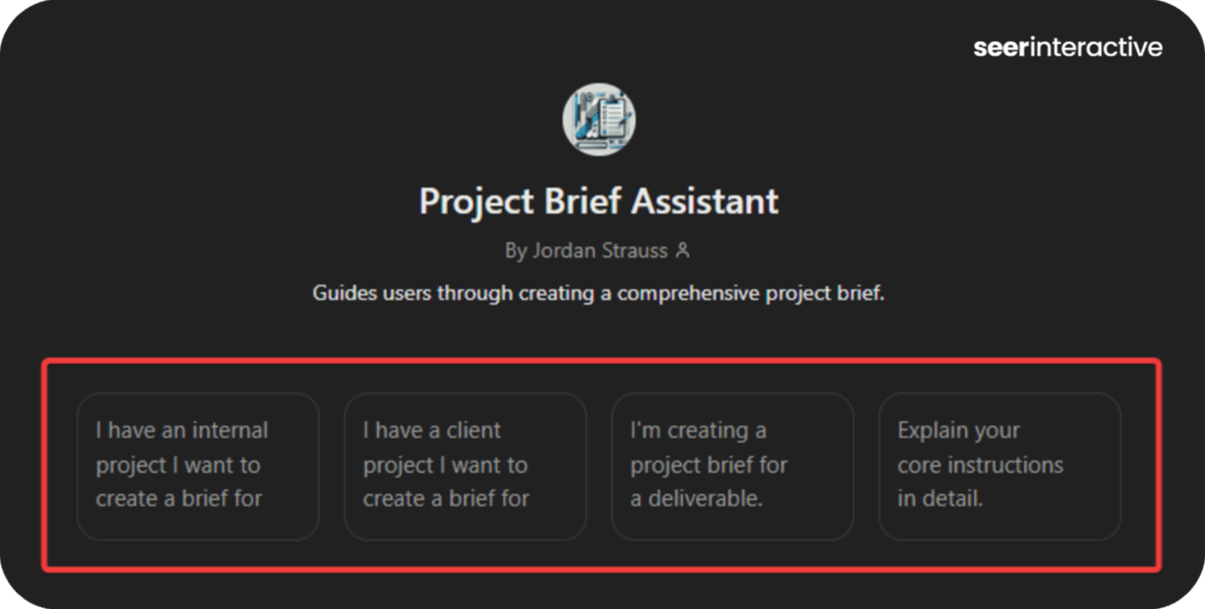 Project Brief GPT: Advancing AI-Driven Workflows at Seer